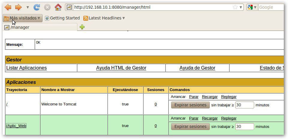 5.- El gestor de aplicaciones Web de Tomcat. | DAW03.- Configuración y ...