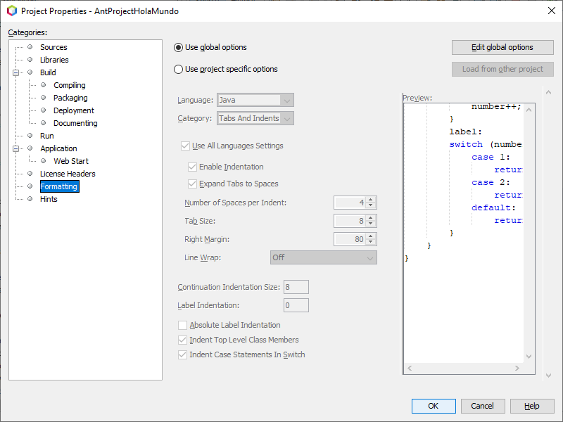 Anexo IV.- Configuración y personalización de NetBeans.