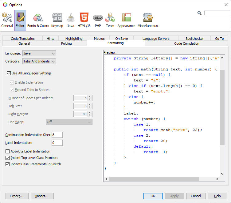 Anexo IV.- Configuración y personalización de NetBeans.