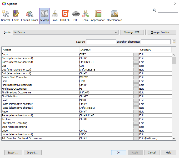 Anexo IV.- Configuración y personalización de NetBeans.