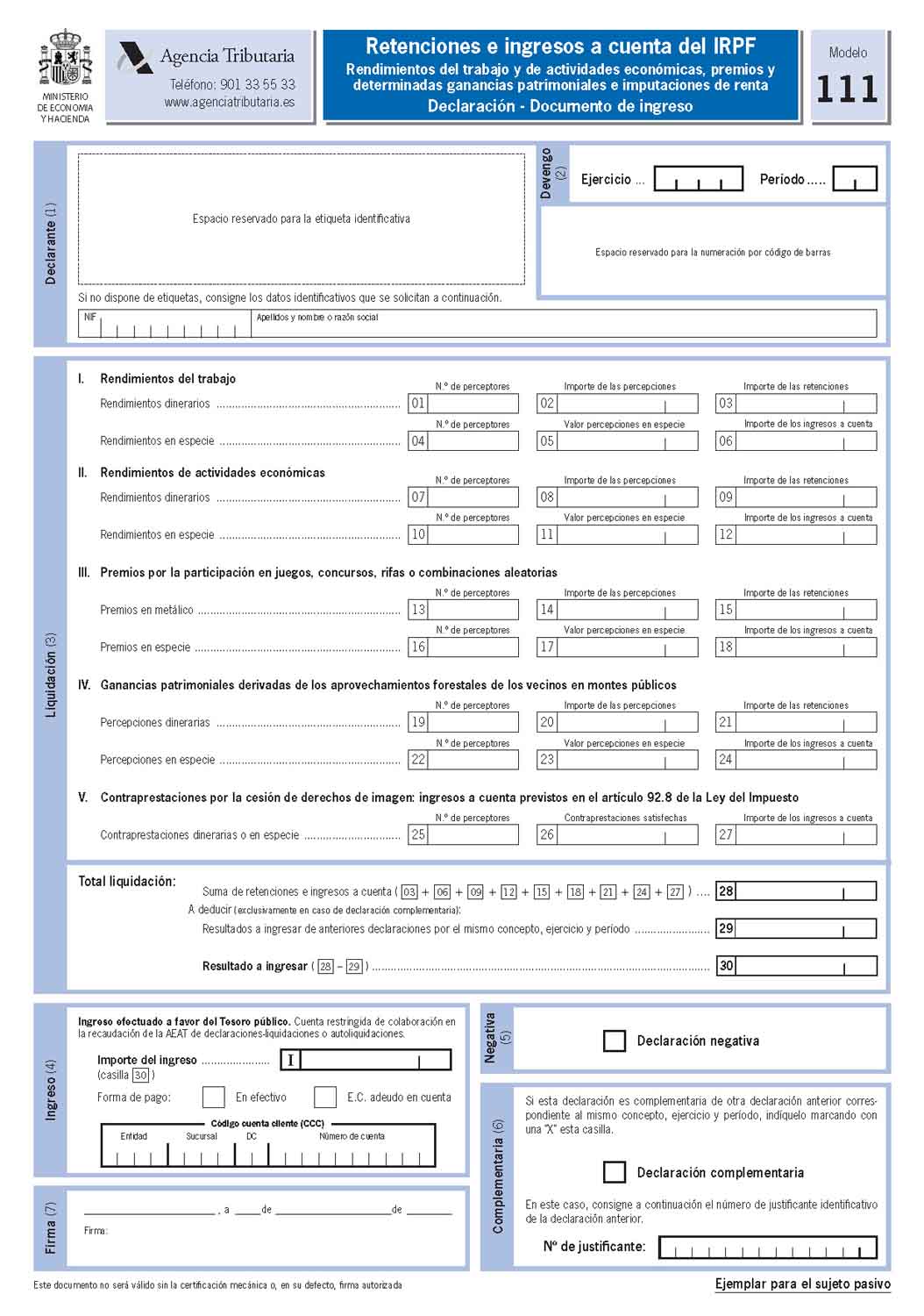 Cotización y tributación de la empresa.