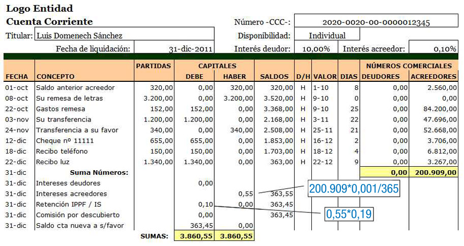 Operaciones bancarias a interés simple.